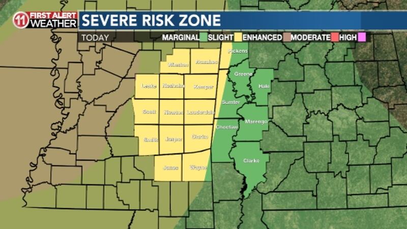 FIRST ALERT WEATHER DAY: Severe weather possible for Sunday evening FIRST ALERT WEATHER DAY: Severe weather possible for Sunday evening